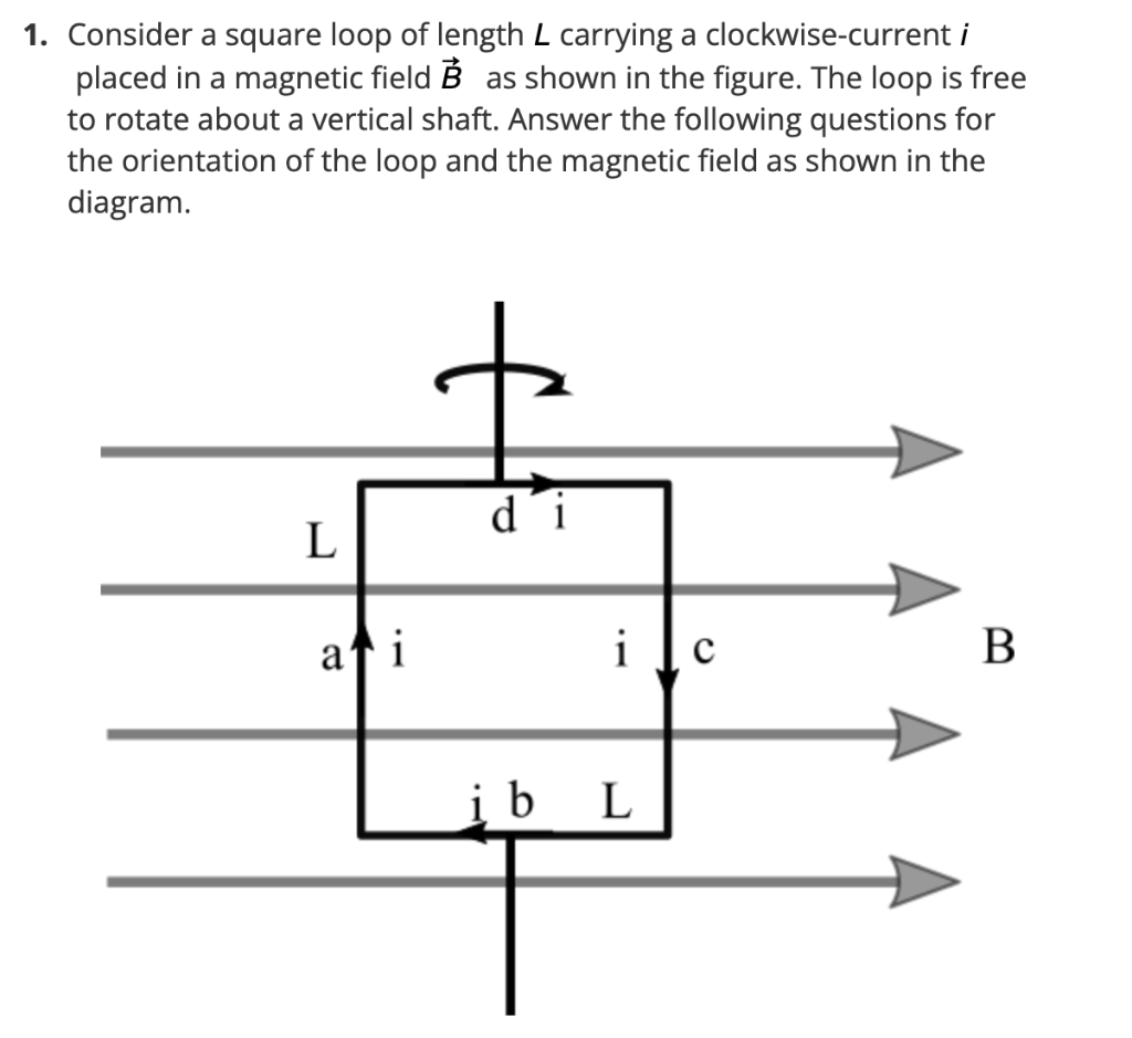 Solved 1. Consider a square loop of length L carrying a | Chegg.com