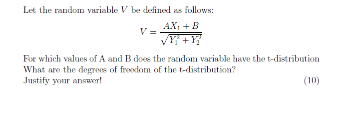 Solved Let the random variable V ﻿be defined as | Chegg.com