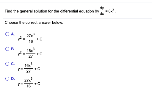 Solved Find the general solution for the differential | Chegg.com
