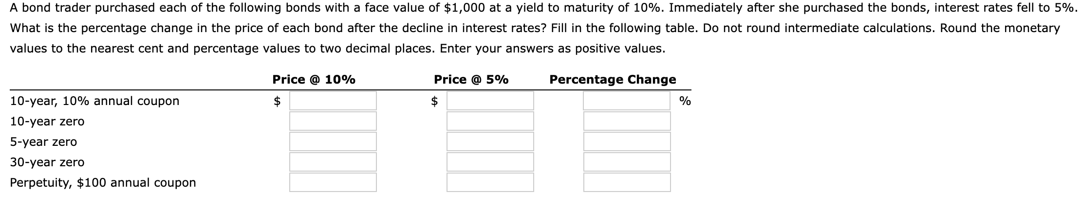 Solved A bond trader purchased each of the following bonds | Chegg.com