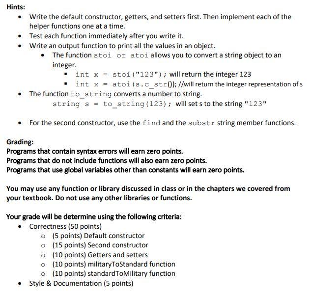 Solved bjective: Work with classes, strings, and separate | Chegg.com