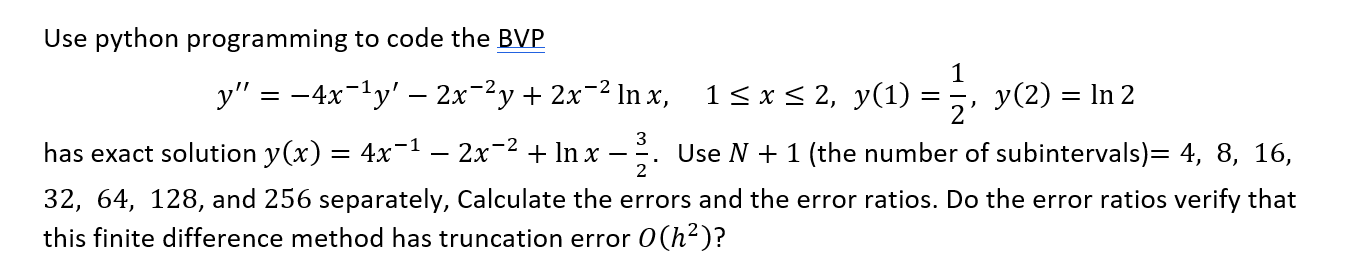 Solved Use python programming to code the BVP | Chegg.com