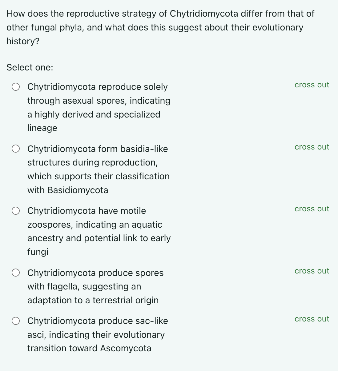 Solved How does the reproductive strategy of Chytridiomycota | Chegg.com