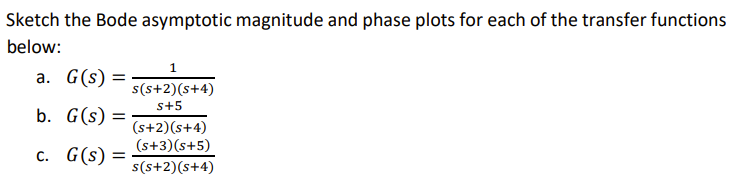 Solved Sketch the Bode asymptotic magnitude and phase plots | Chegg.com