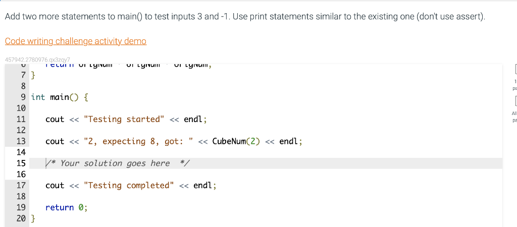 Solved Idd Two More Statements To Main To Test Inputs 3 