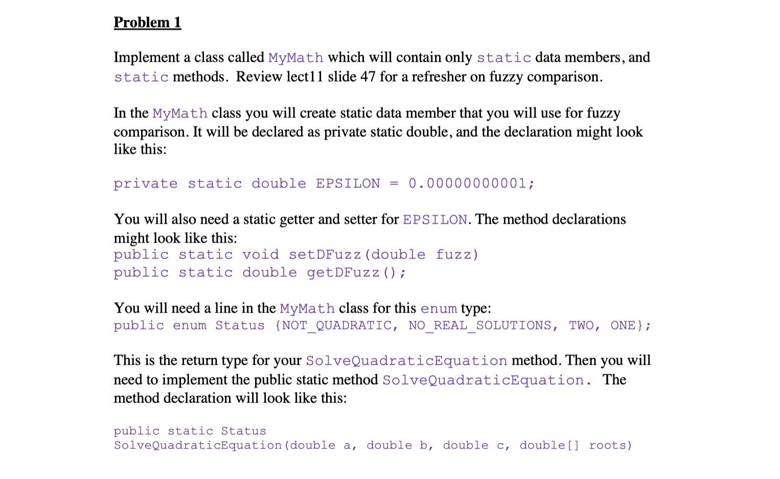 Solved Implement a class called MyMath which will contain | Chegg.com