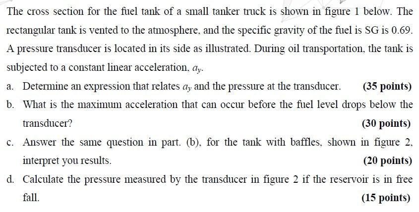Solved The cross section for the fuel tank of a small tanker | Chegg.com