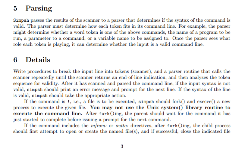 Solved For this project you will implement a simple shell, | Chegg.com