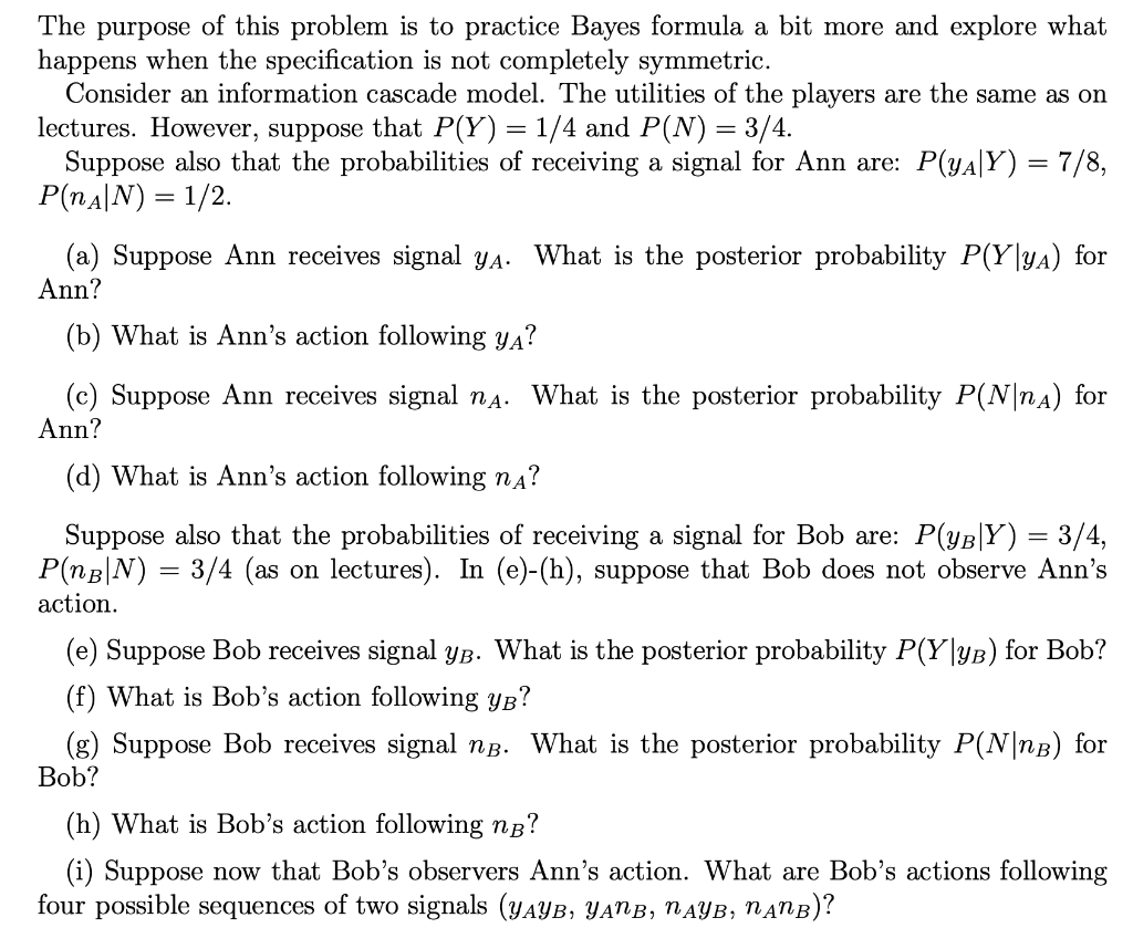 Solved The purpose of this problem is to practice Bayes | Chegg.com