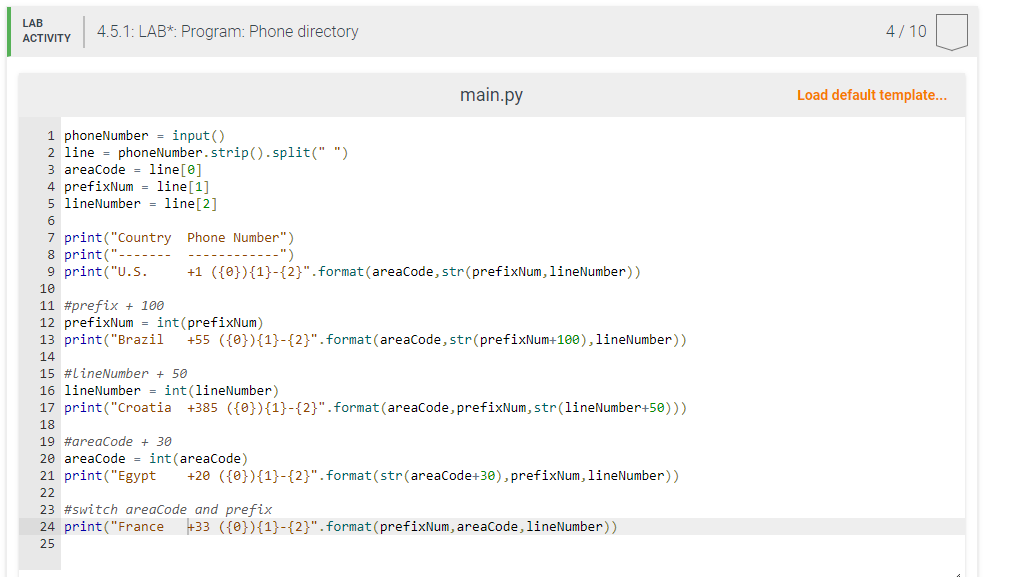 Solved 4.5 LAB*: Program: Phone directory in Python **I have | Chegg.com
