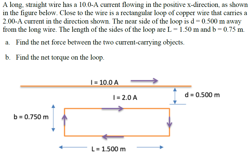 Solved A long, straight wire has a 10.0-A current flowing in | Chegg.com