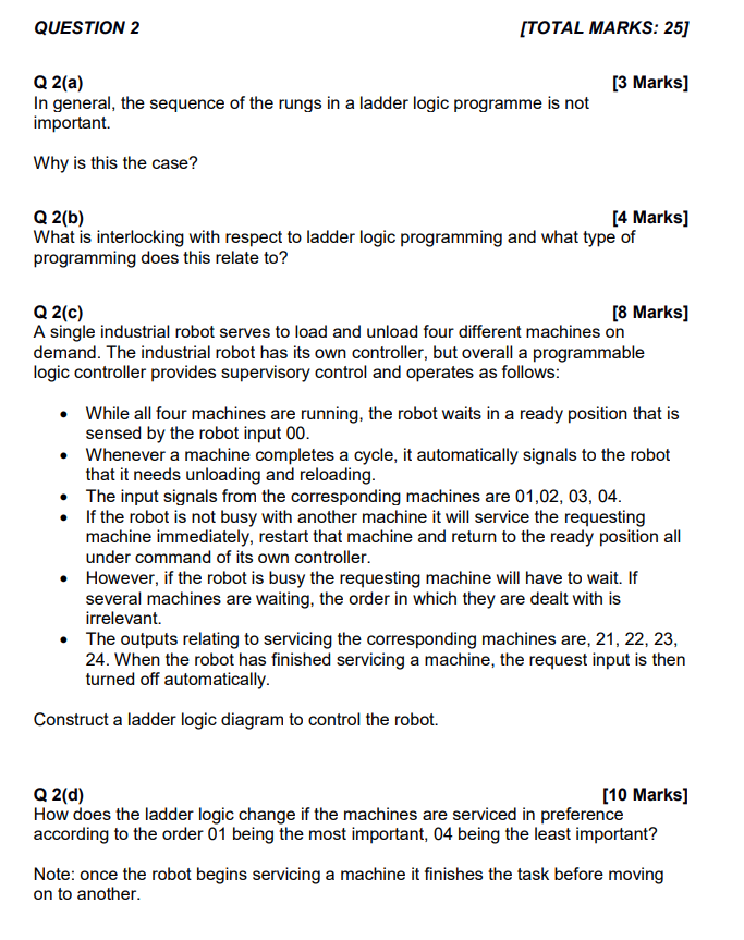 Solved QUESTION 2[TOTAL MARKS: 25]Q 2(a)[3 ﻿Marks]In | Chegg.com