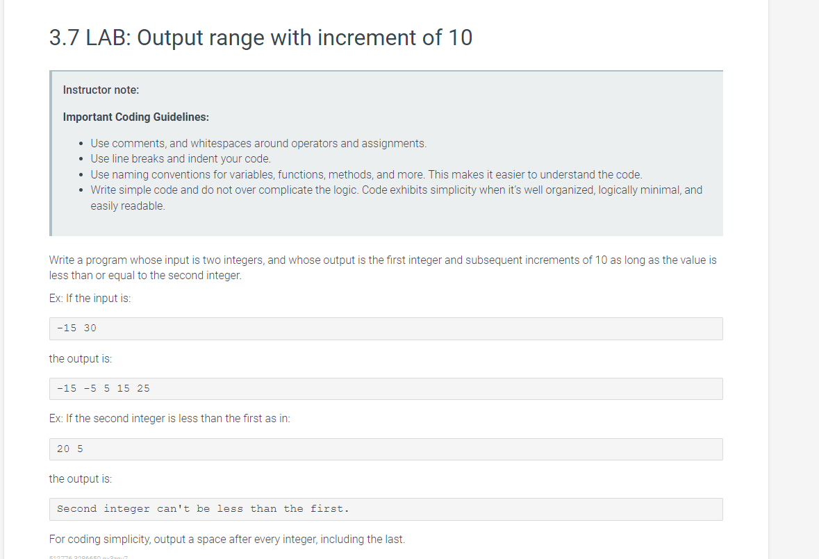 \begin{tabular}{l|l} AB & 3.7.1: LAB: Output range | Chegg.com