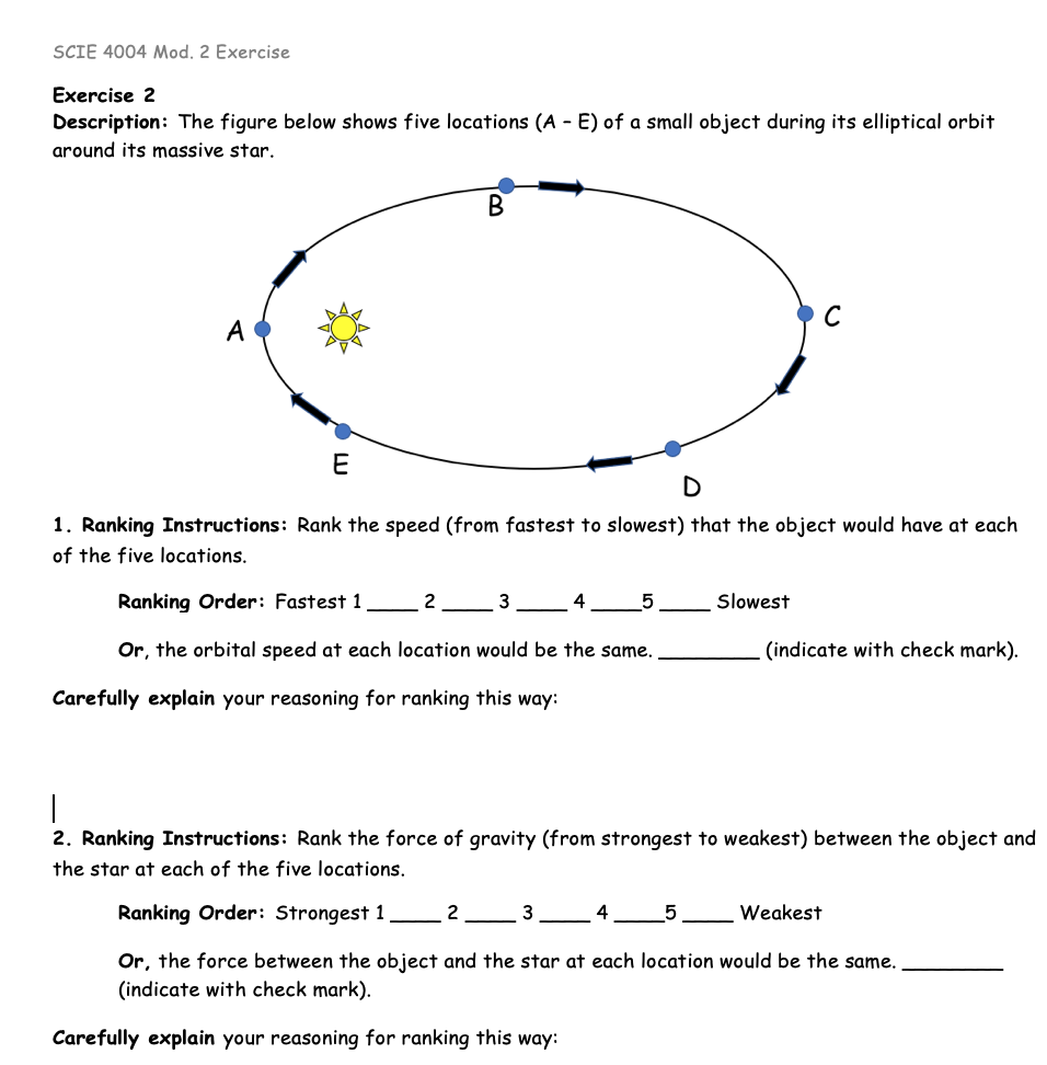 Solved Kepler's Laws Orbital Motion Exercise 1 Description: | Chegg.com