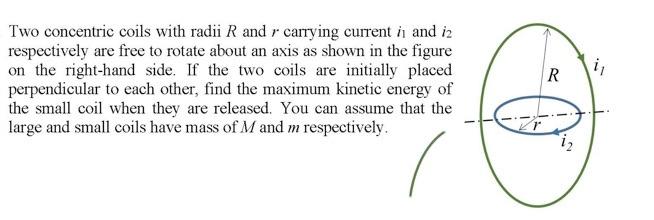 Solved 11 Two concentric coils with radii R and r carrying | Chegg.com