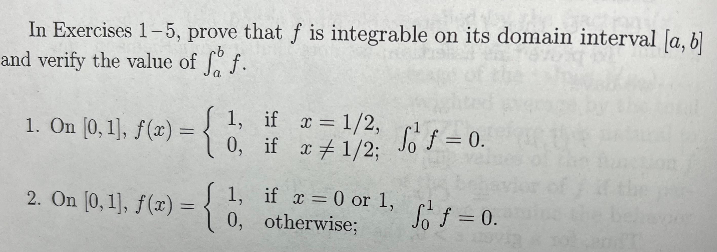 Solved In Exercises 1−5, prove that f is integrable on its | Chegg.com