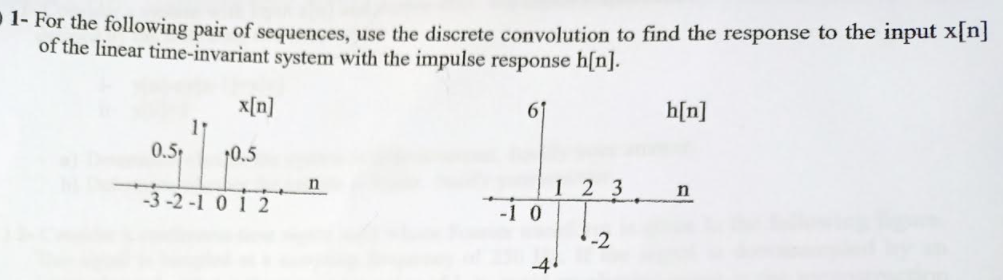 Solved 1- For the following pair of sequences, use the | Chegg.com