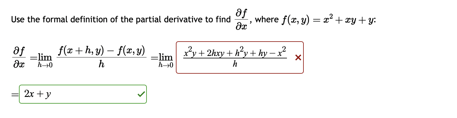 Solved Use the formal definition of the partial derivative | Chegg.com