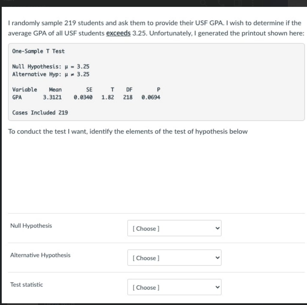 Solved I randomly sample 219 students and ask them to | Chegg.com