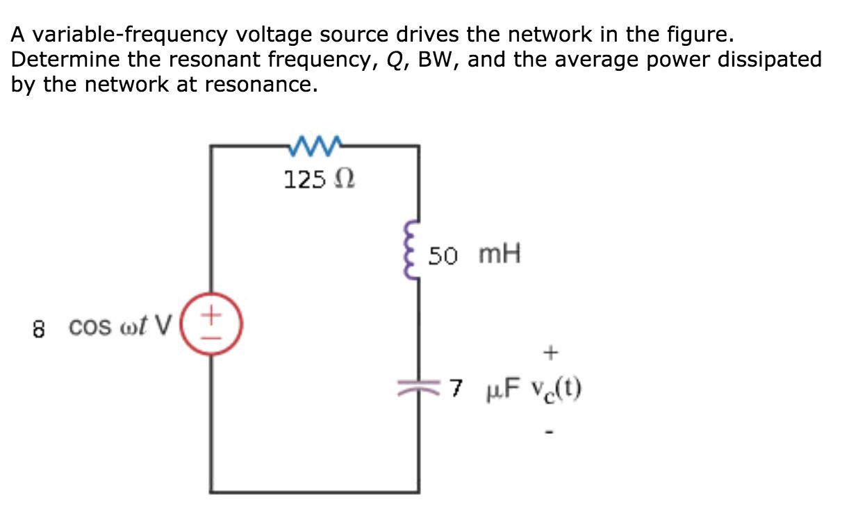 Solved A variable-frequency voltage source drives the | Chegg.com