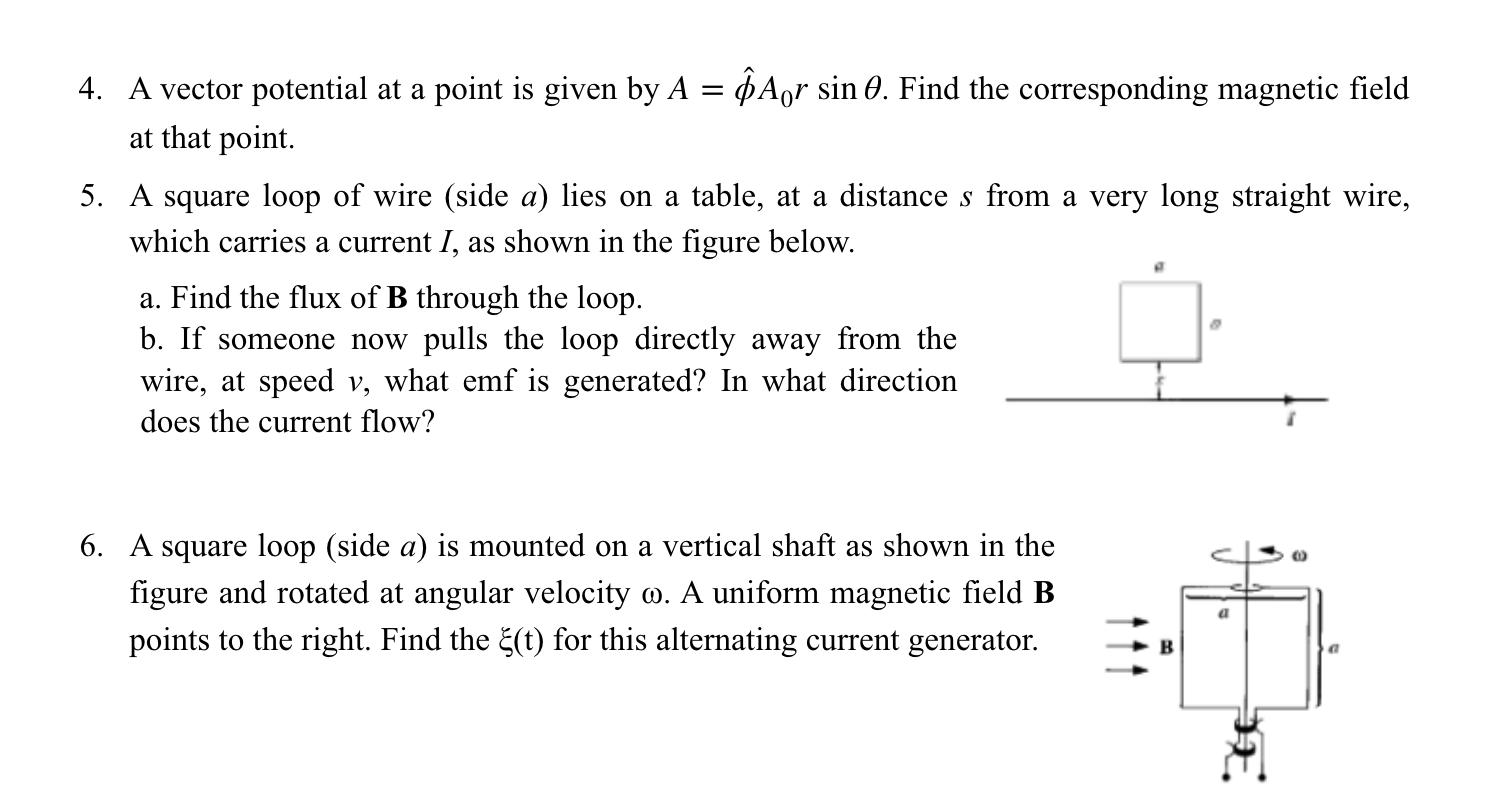 Solved 4. A vector potential at a point is given by | Chegg.com