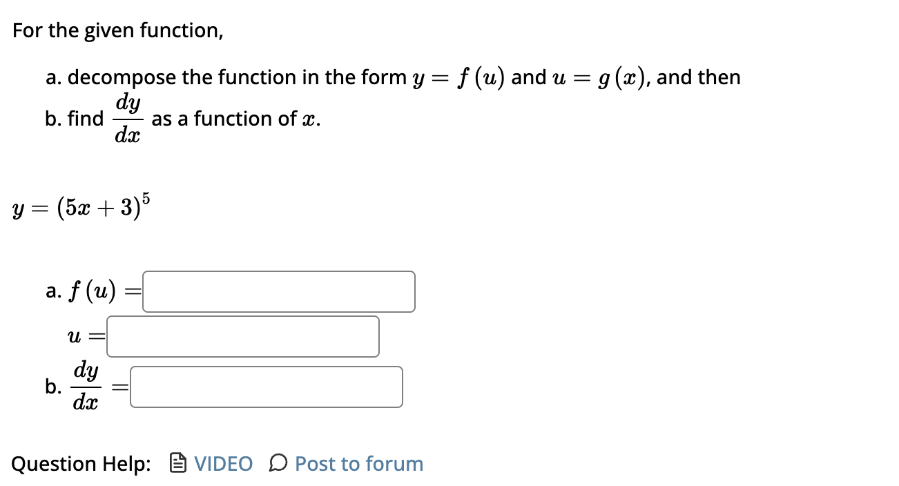 Solved For the given function, a. decompose the function in | Chegg.com