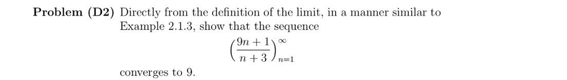 Solved Problem (D2) Directly from the definition of the | Chegg.com