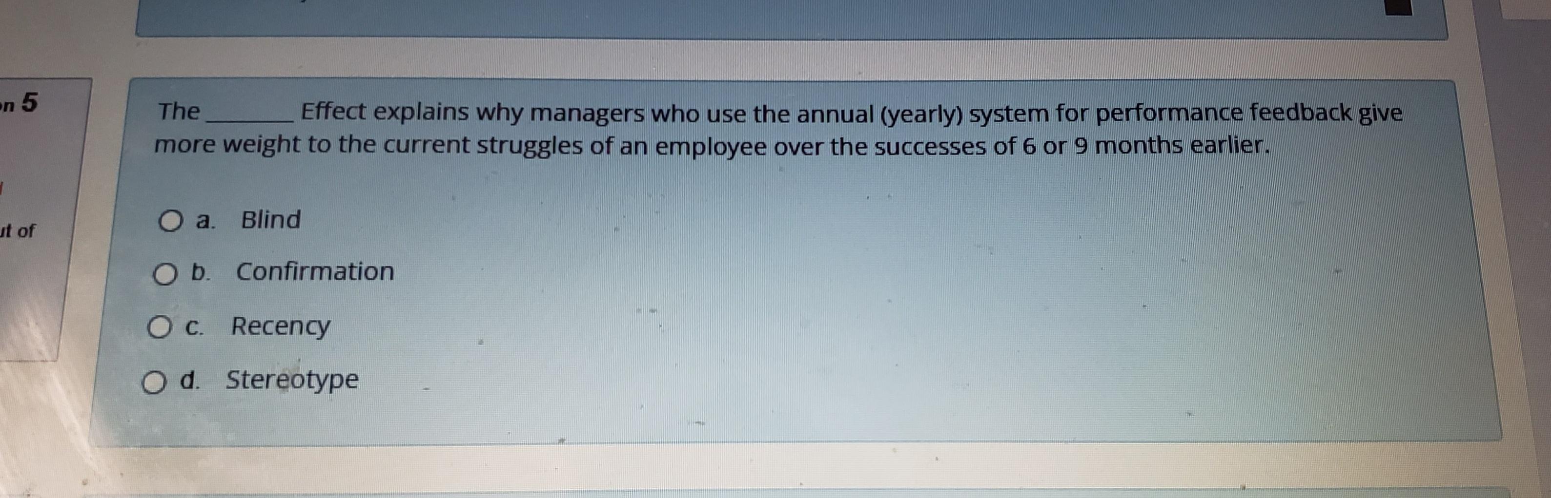 Solved The Effect explains why managers who use the annual | Chegg.com