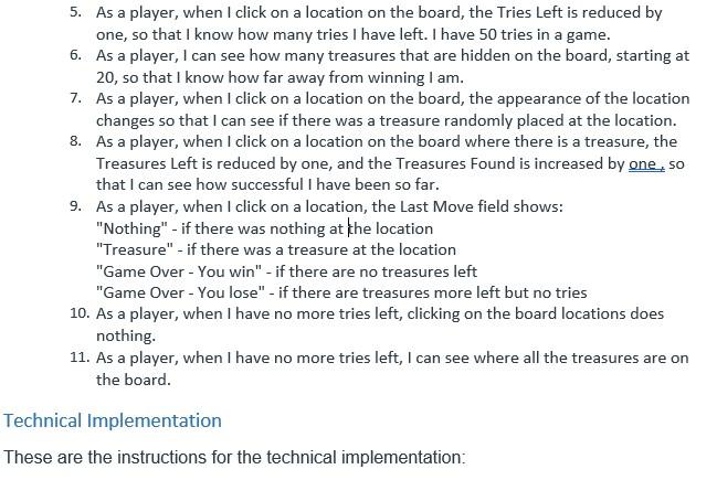 Solved The Java Treasure Hunt Game Please do not post | Chegg.com