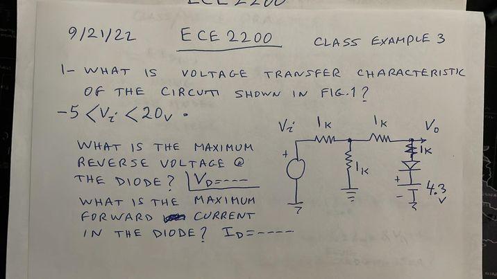 Solved 9/21/22 ECE2200 CLASS EXAMPLE 3 1- WHAT IS VOLTAGE | Chegg.com