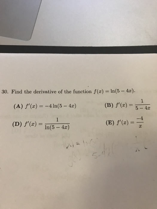 Solved 30, Find the derivative of the function f(x) = | Chegg.com