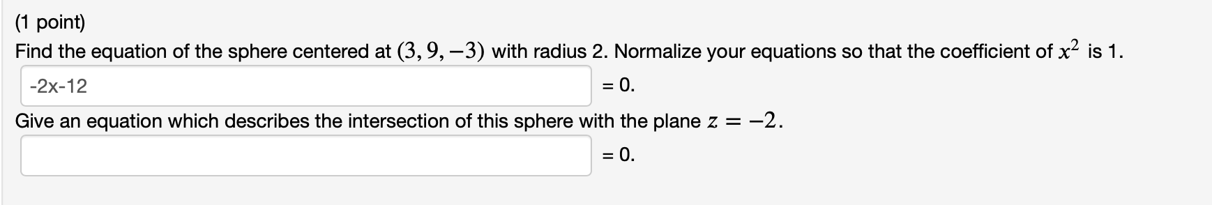 Solved (1 point) Determine whether the three points | Chegg.com