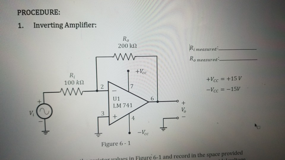 Solved 1. Calculate the voltage gain for the inverting | Chegg.com