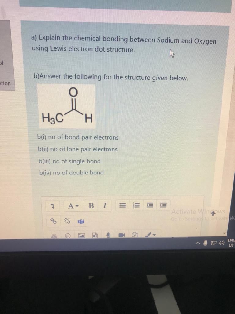 Solved a) Explain the chemical bonding between Sodium and | Chegg.com