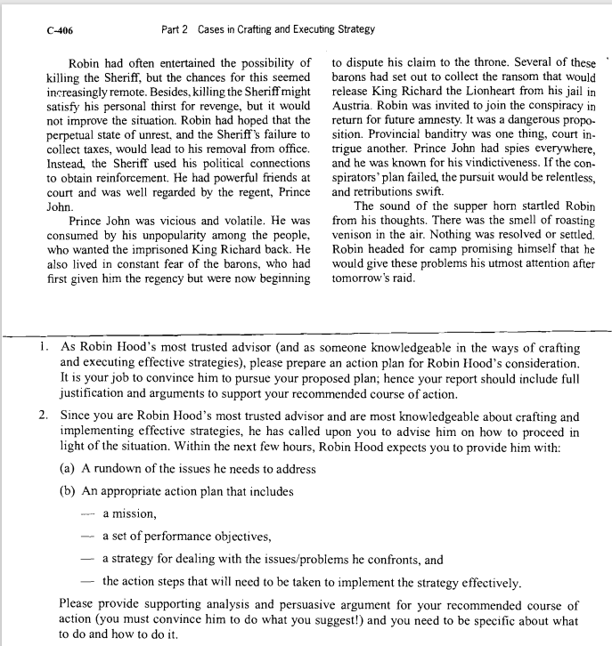 Solved Case 03. Robin Hood Joseph Lampel New York University | Chegg.com