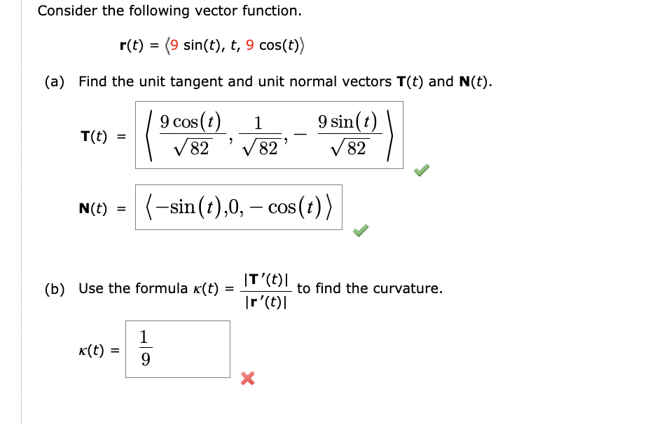 Solved Consider the following vector function. | Chegg.com