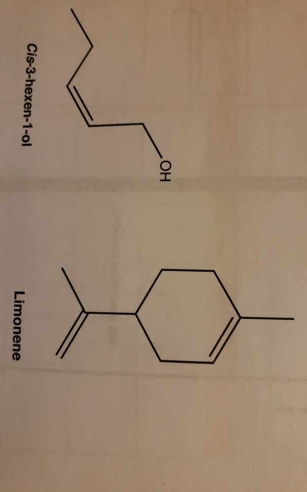 Solved OH Cis-3-hexen-1-ol Limonene | Chegg.com