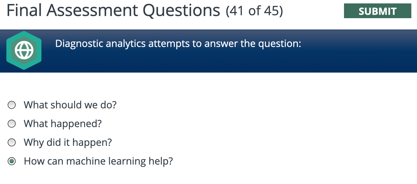 Solved Final Assessment Questions (41 of 45) SUBMIT | Chegg.com