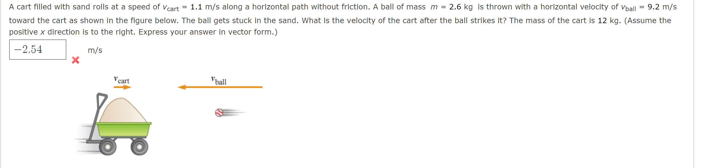 Solved positive x direction is to the right. Express your | Chegg.com