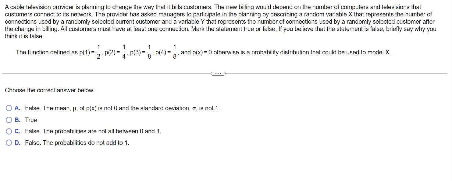 Solved A cable television provider is planning to change the | Chegg.com