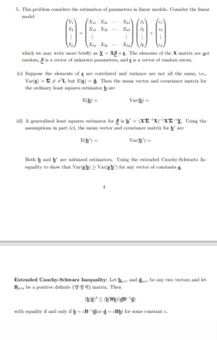 5. This problem considers the estimation of | Chegg.com