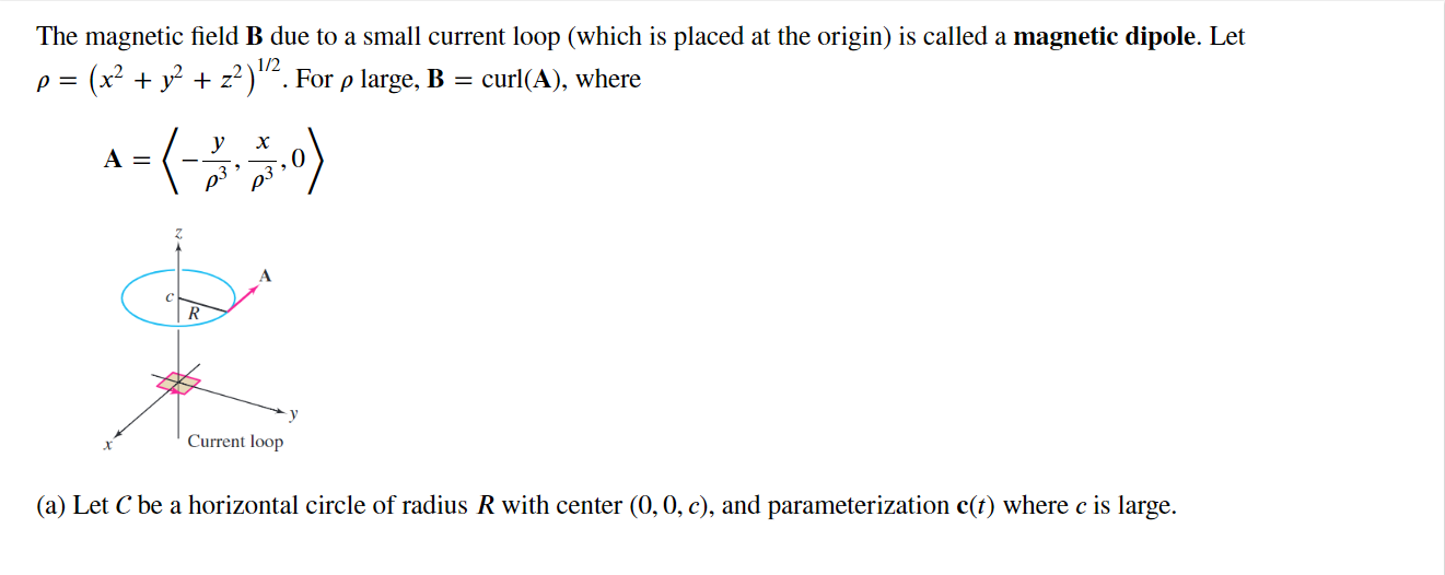 Solved The magnetic field B due to a small current loop | Chegg.com