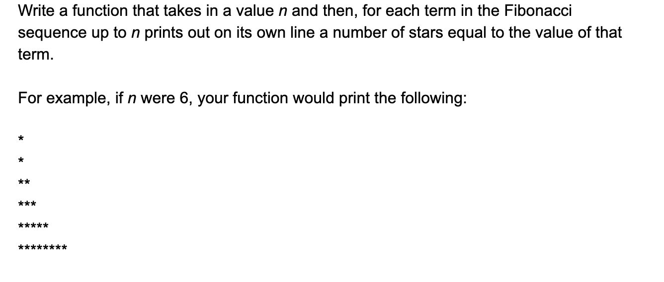 Solved Write a function that takes in a value n and then, | Chegg.com