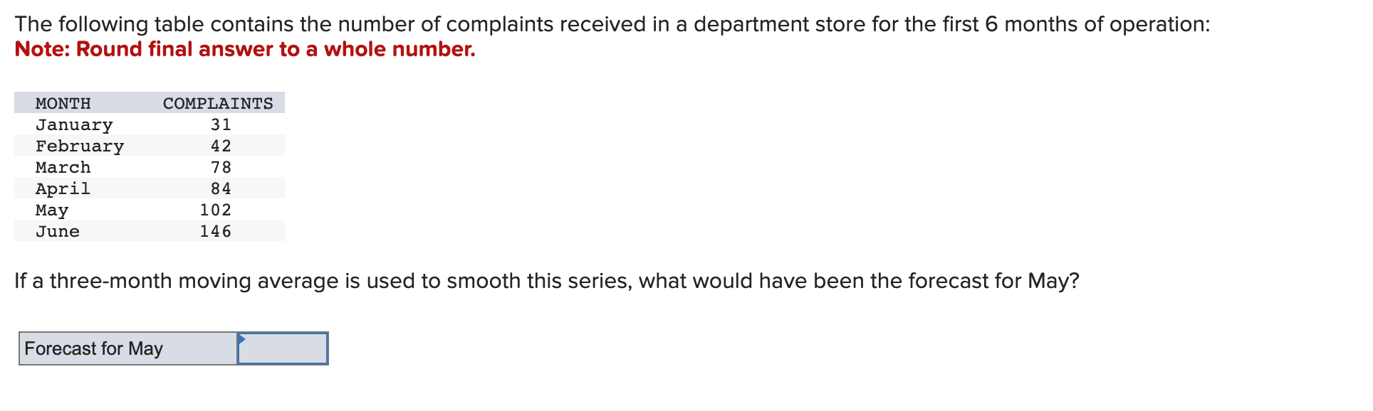 Solved The following table contains the number of complaints | Chegg.com