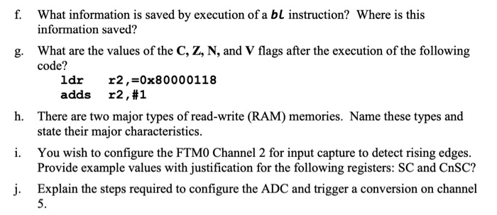 Solved f. What information is saved by execution of a bl | Chegg.com