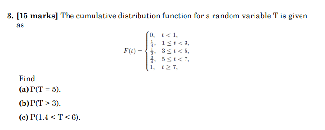 Solved 3. [15 marks] The cumulative distribution function | Chegg.com