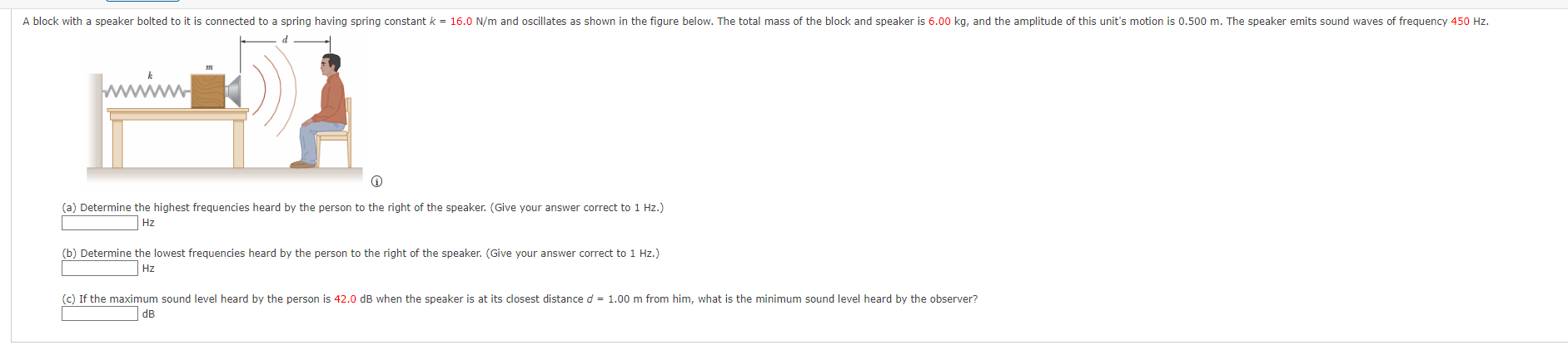 Solved (a) Determine the highest frequencies heard by the | Chegg.com