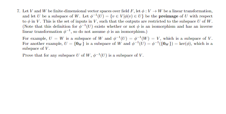 Solved Let V and W be finite-dimensional vector spaces over | Chegg.com