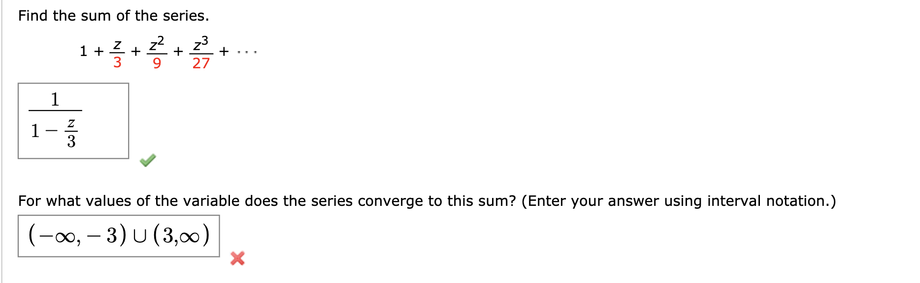 Solved Find the sum of the series. For what values of the | Chegg.com