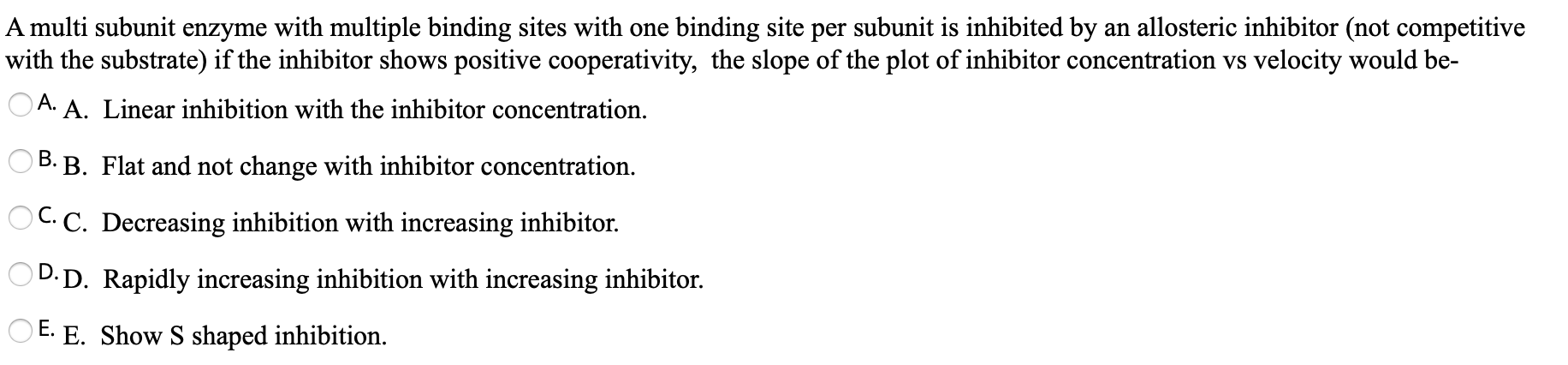 A multi subunit enzyme with multiple binding sites | Chegg.com